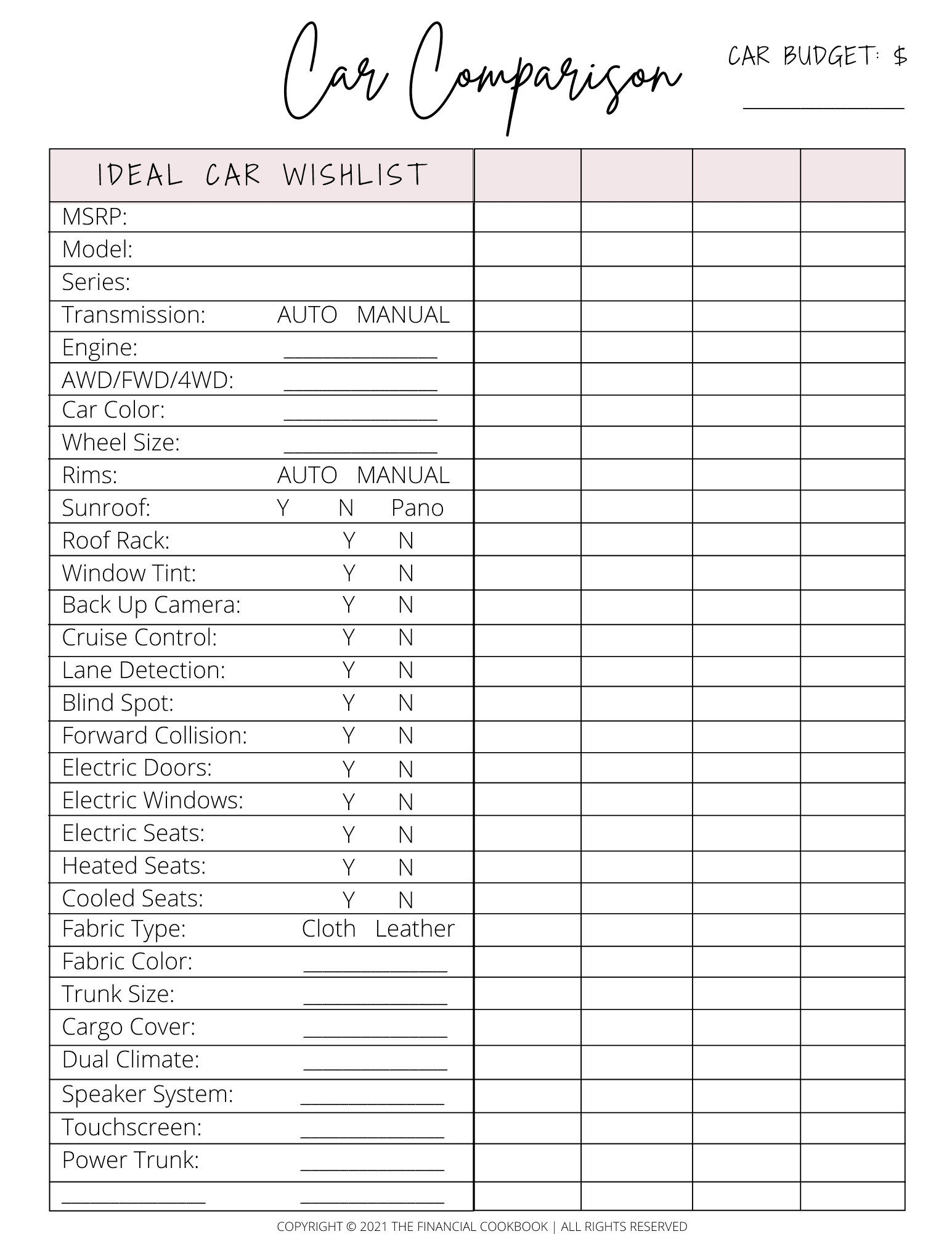 Free Car Buying Checklist and Comparison Scorecard Download - The ... Free Car Buying Checklist and Comparison Scorecard Download - The ...